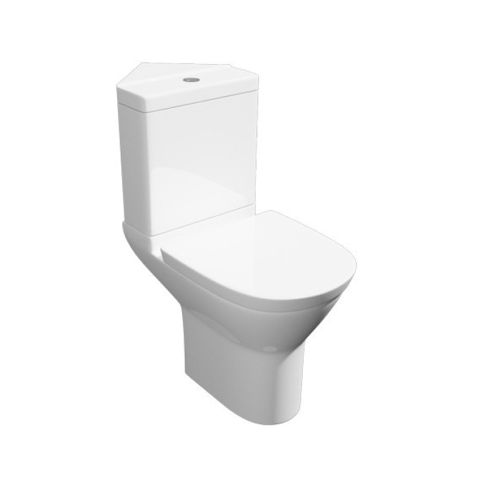 Kartell KVIT Project Round Close Coupled Corner Toilet + Soft Close ...