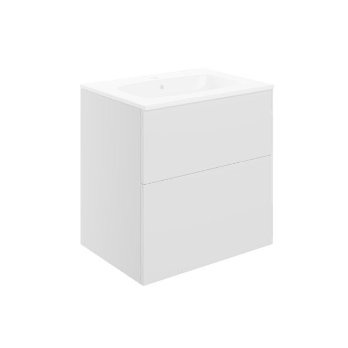 Chiara 610mm Wall Hung 2 Drawer Basin Unit & Basin - Matt White | The ...