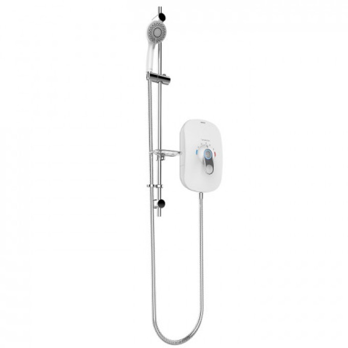 AKW SmartCare Lever White Electric Shower with Silver/White kit - 9.5kw ...