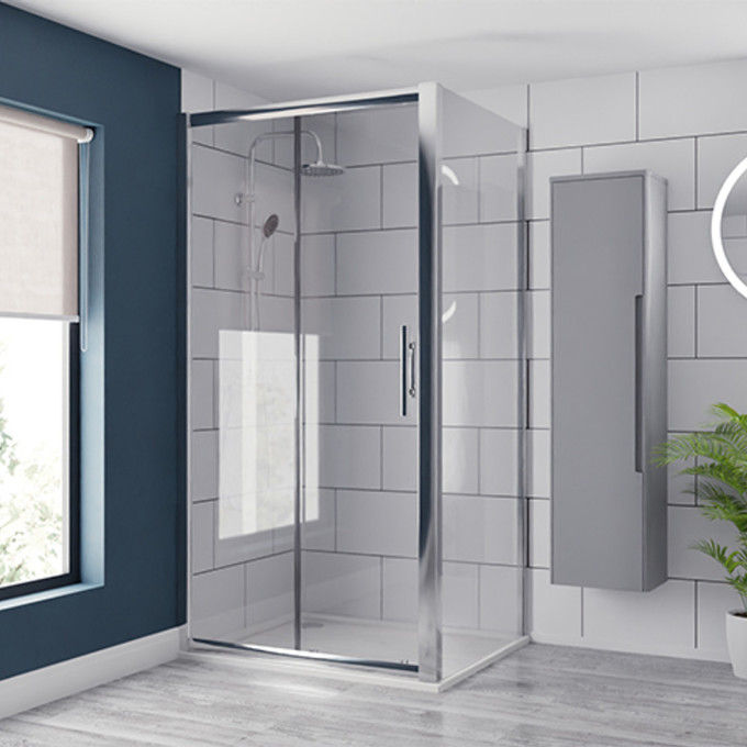 Stratos 8+ Elite Chrome Sliding Door Shower Enclosure | The Bathroom ...
